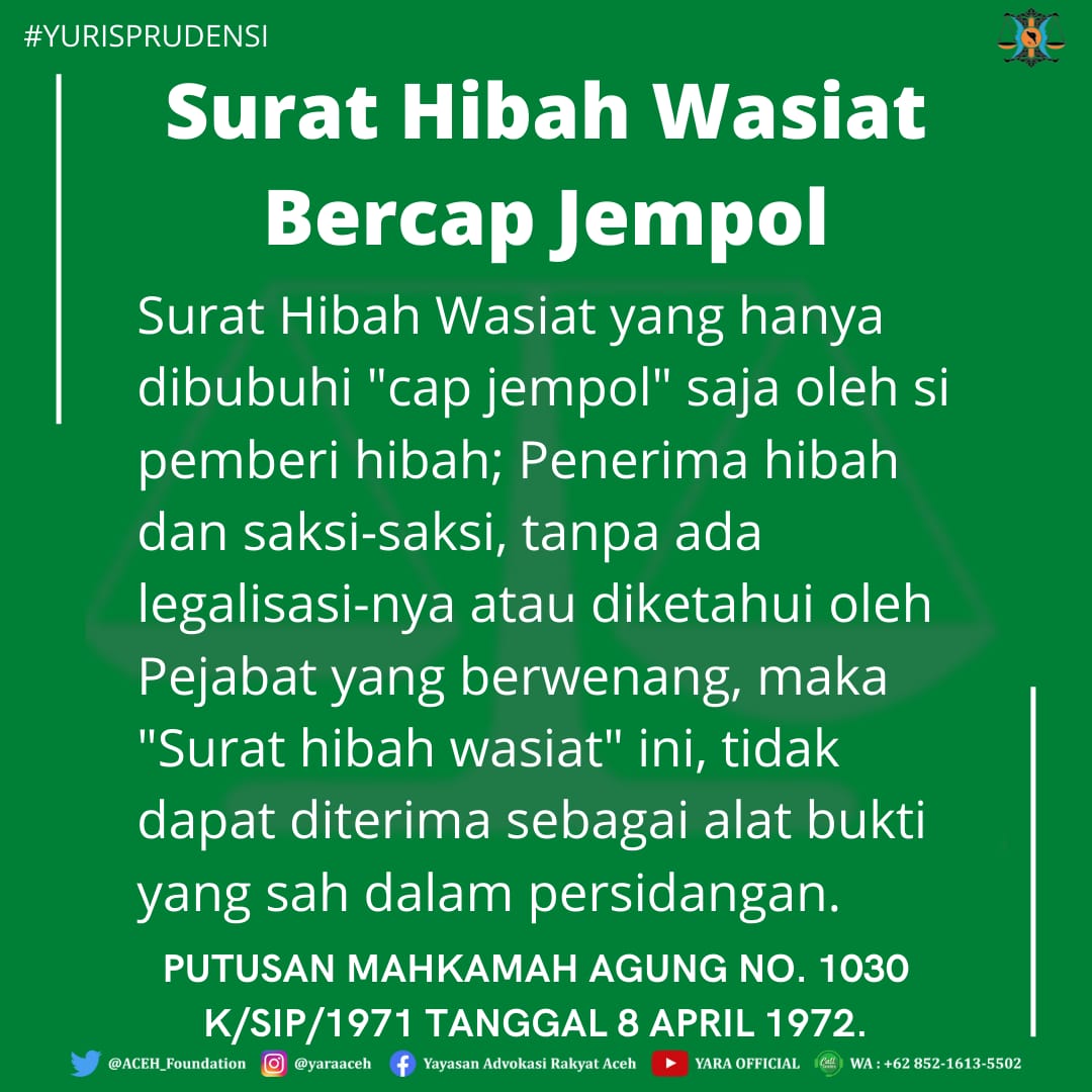 Surat Wasiat Hibah Bercap Jempol